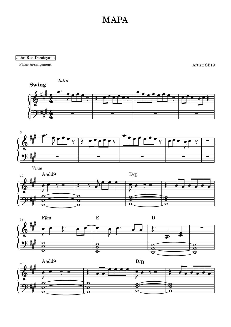 SB19 - MAPA (PIANO SHEET) Sheet by John Rod Dondoyano