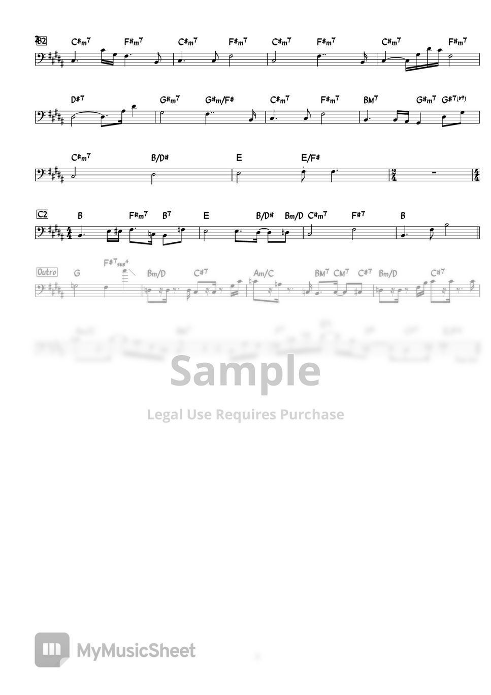 성시경 수요일엔 빨간 장미를 베이스 악보입니다 Tab 1staff By 이원재