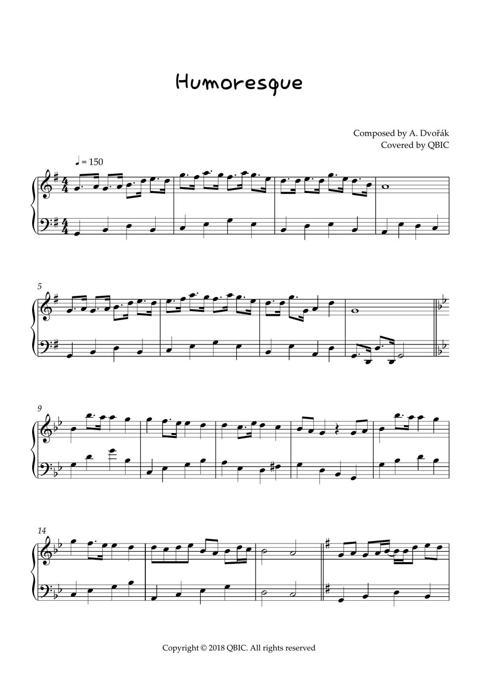 A. Dvořák - Humoresque Sheets by QBIC
