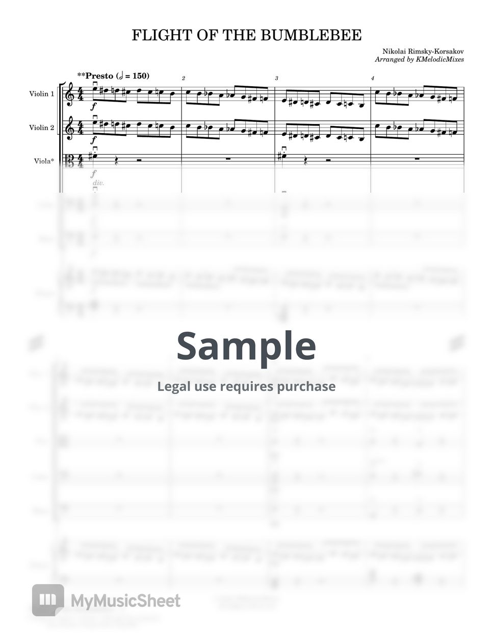 Nikolai Rimsky-Korsakov - Flight of the Bumblebee Orchestra (Score ...