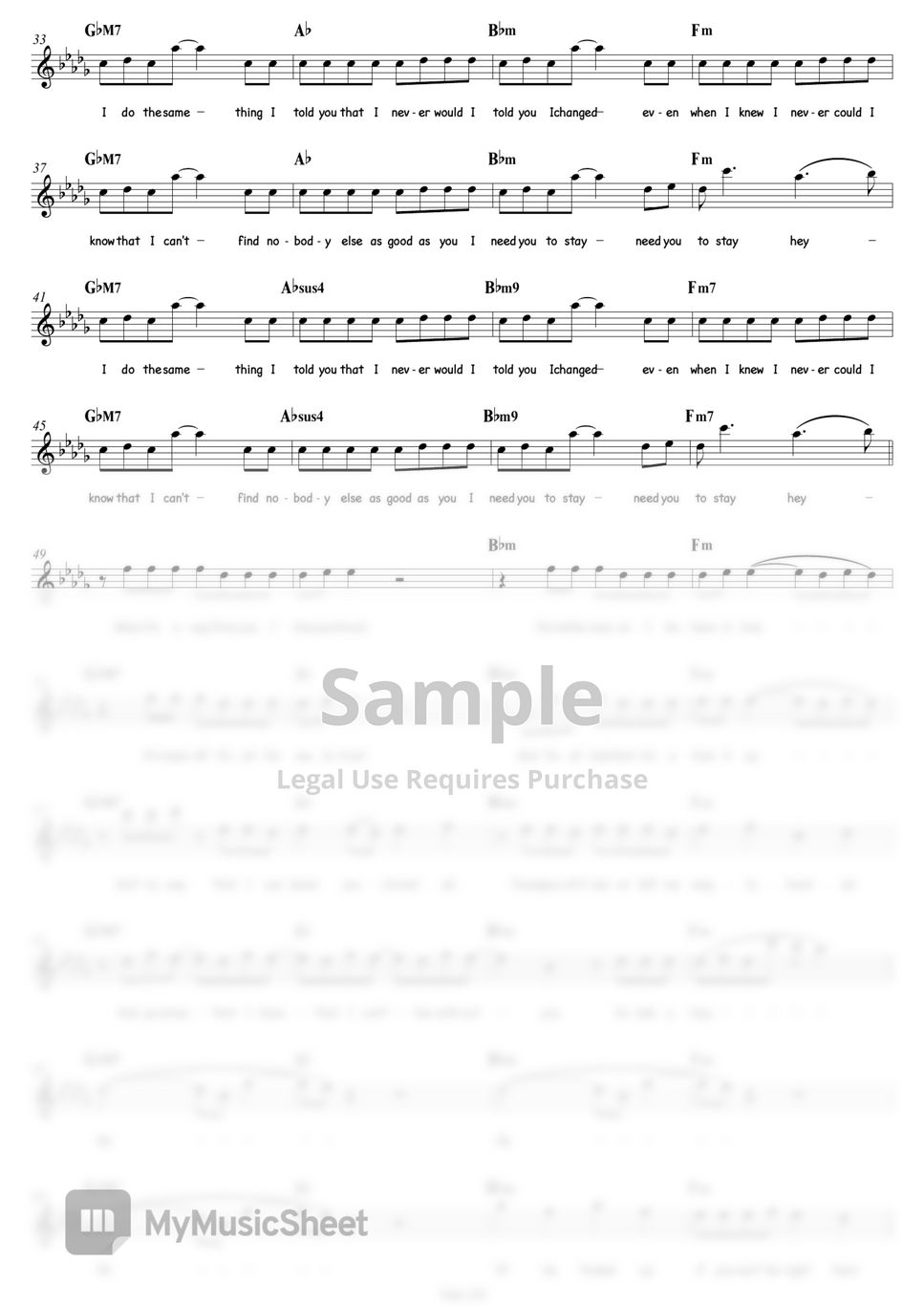 The Kid LAROI, Justin Bieber - Stay | Band Score 乐谱