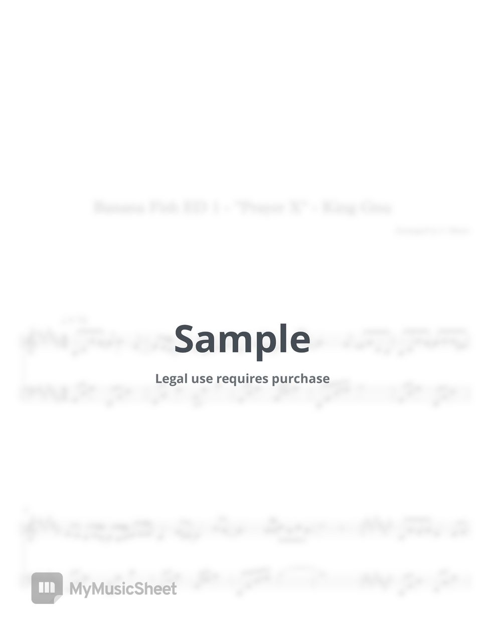 King Gnu - Prayer X (Banana Fish ED) Sheets by C Music