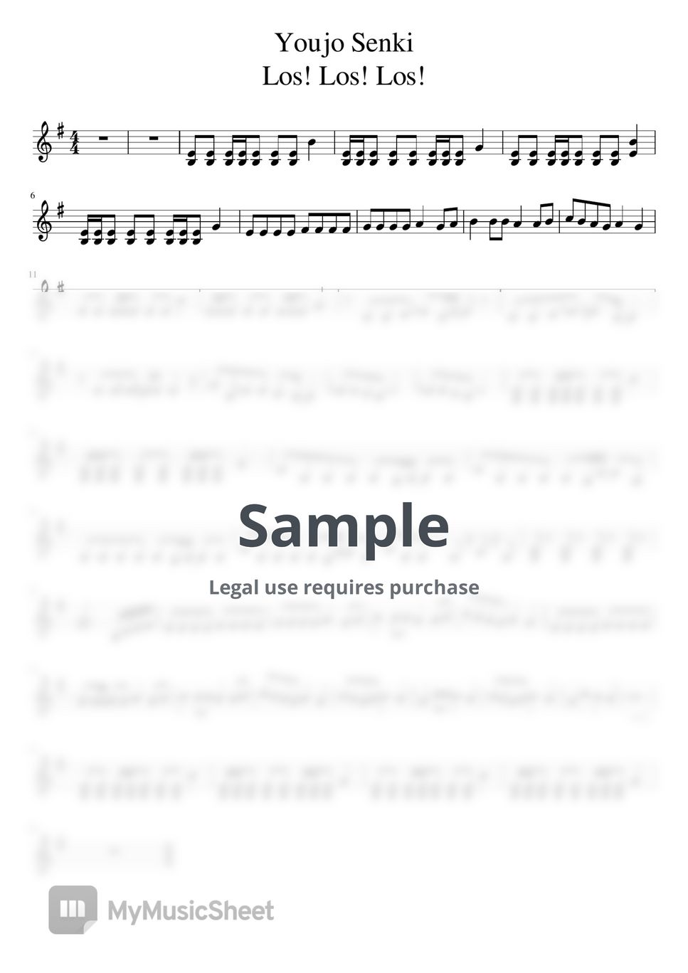 Yuki Aoi - Youjo Senki - 'Los! Los! Los!' - Violin transcription Sheets ...