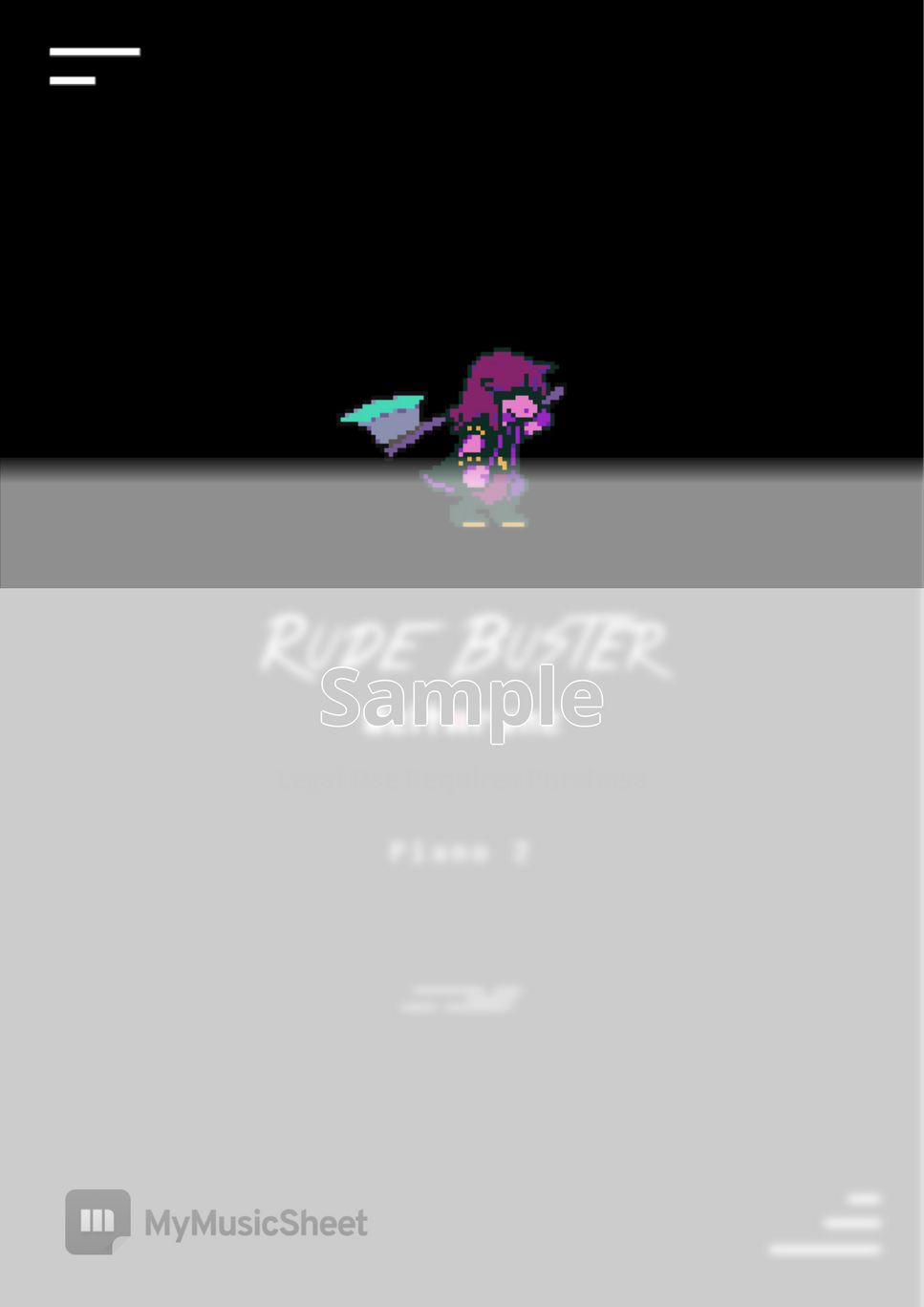Deltarune - Rude Buster (2 Player 4 Hands) Sheet Music by PianoBox
