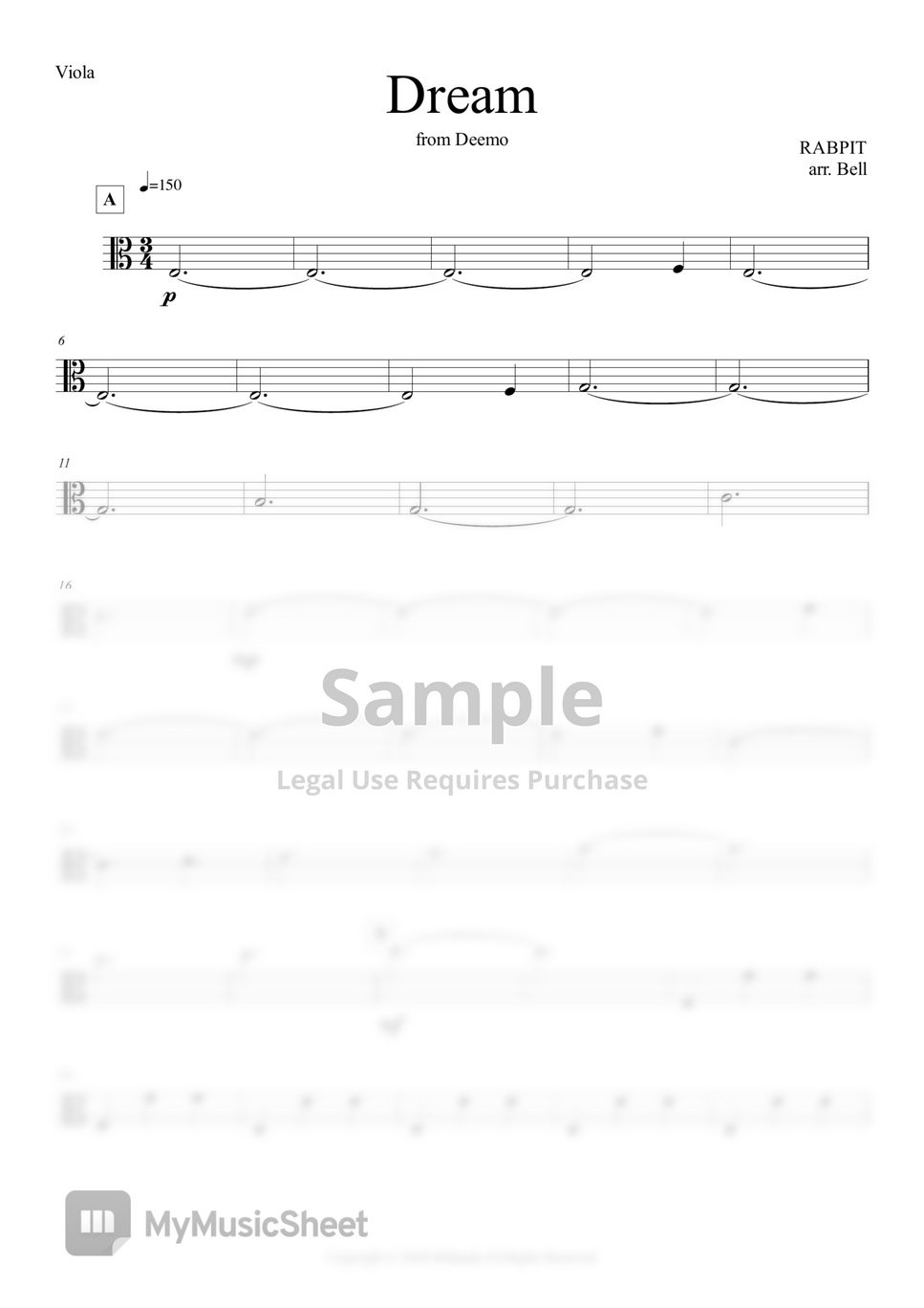 Deemo - Dream (Piano trio) Sheets by Bell