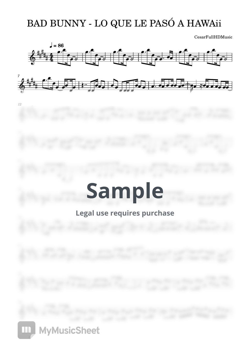 BAD BUNNY - LO QUE LE PASÓ A HAWAii Sheets