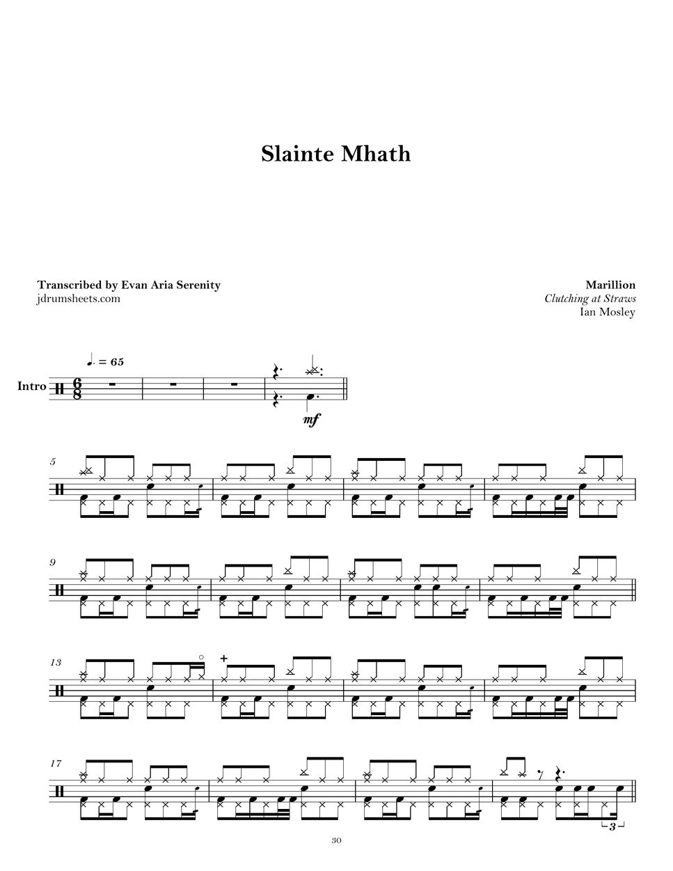 Slainte Mhath - Normal Sheets by Jaslow Drum Sheets