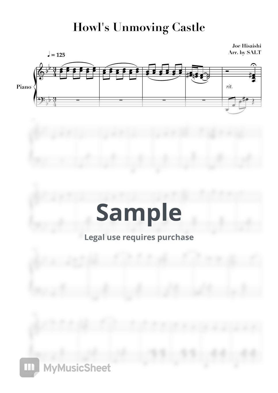 Howl's moving Caslte OST - Howl's Unmoving Caslte Sheets by SALT