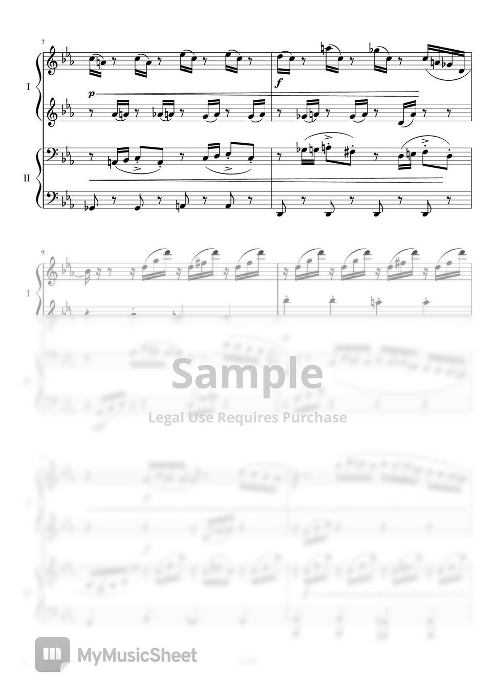 C.P.E BACH - Solfeggietto in c minor for 1Piano4Hands (1Piano4Hands) 악보 ...