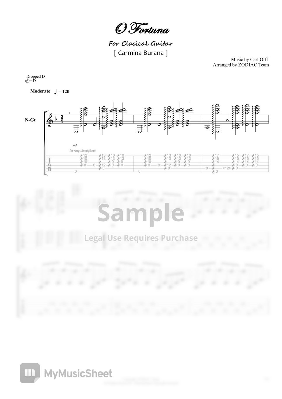 Carl Orff - O Fortuna(오 운명의 여신이여) Sheet Music by ZODIAC Team