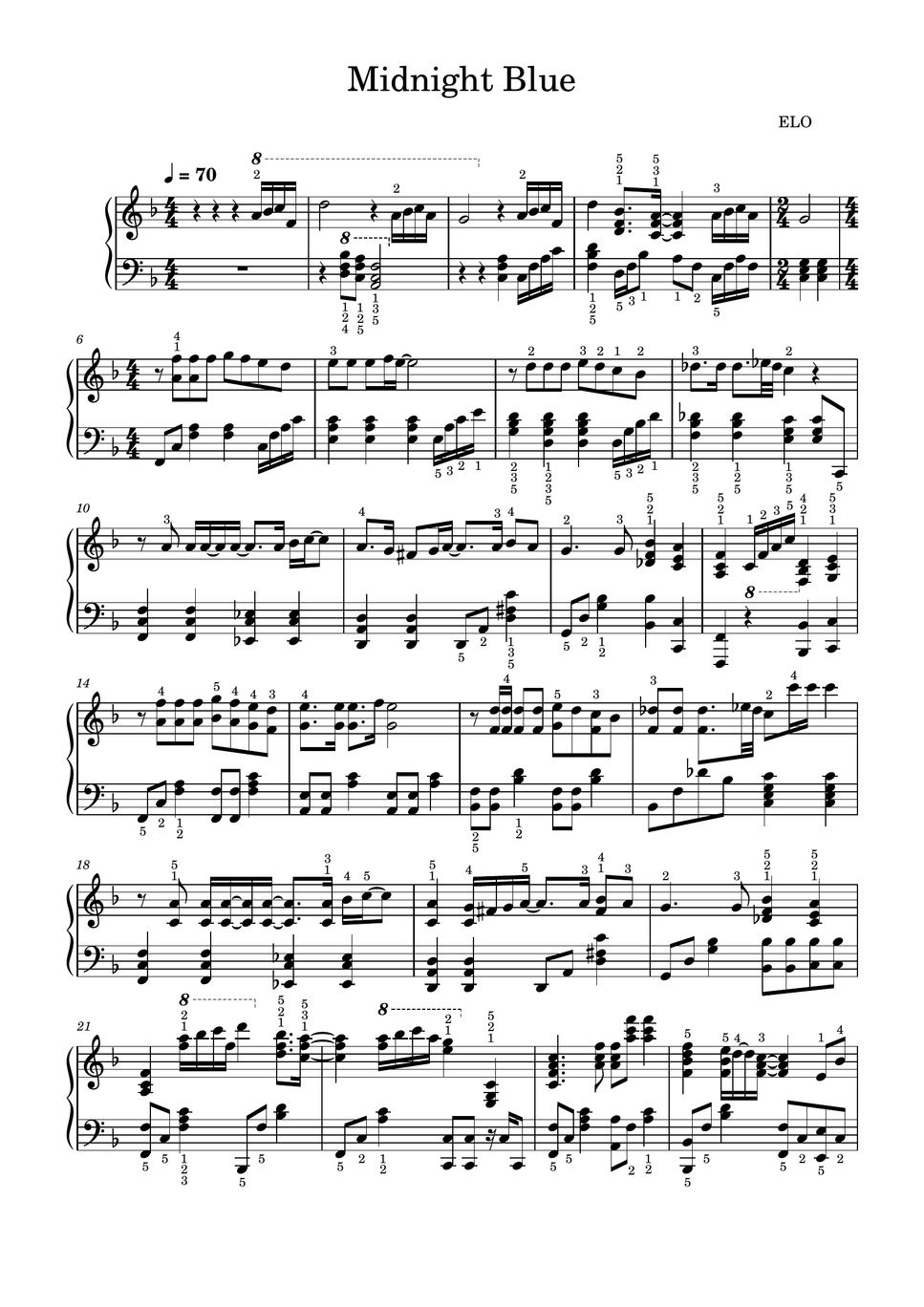 ELO - Midnight Blue Sheet by SangHeart Play
