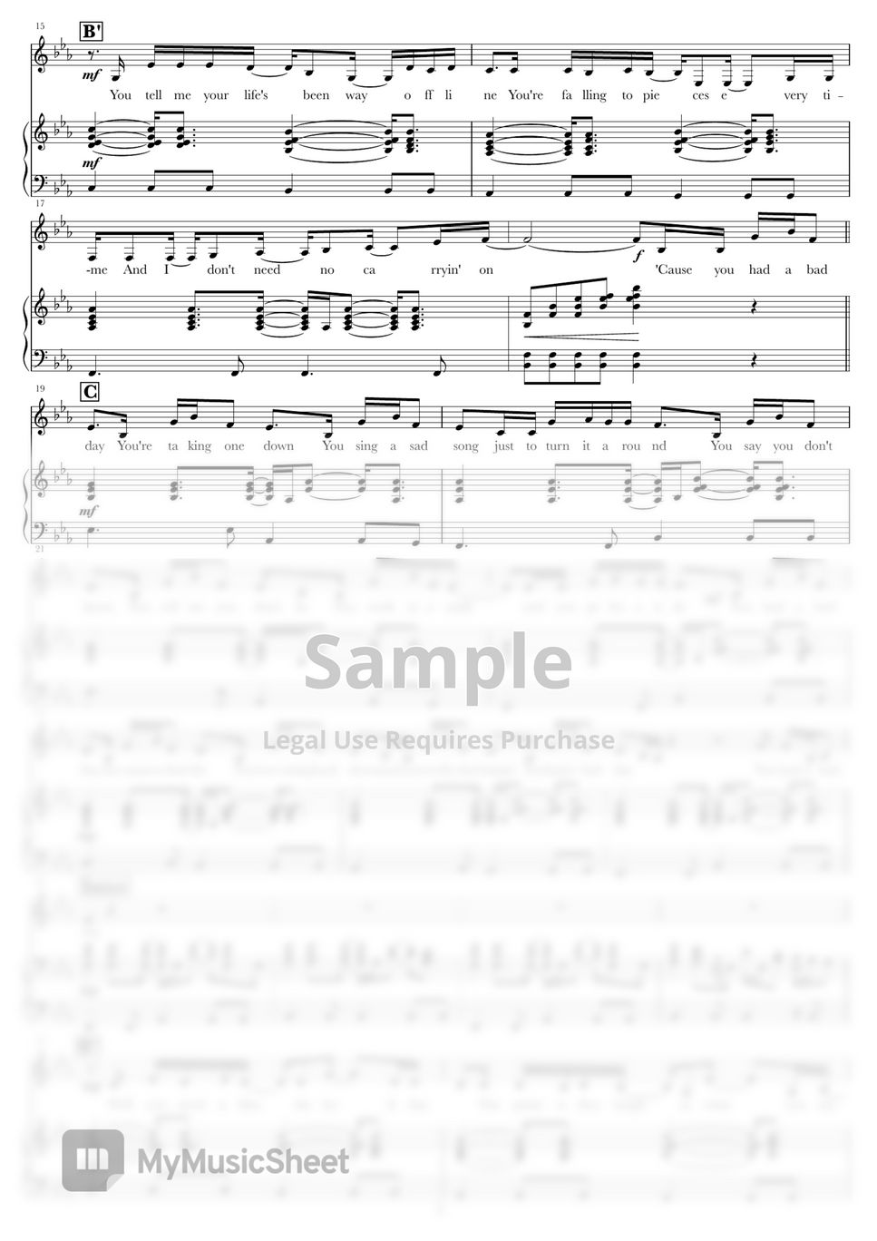 Daniel Powter - Bad Day Sheets by Eri Nagayama