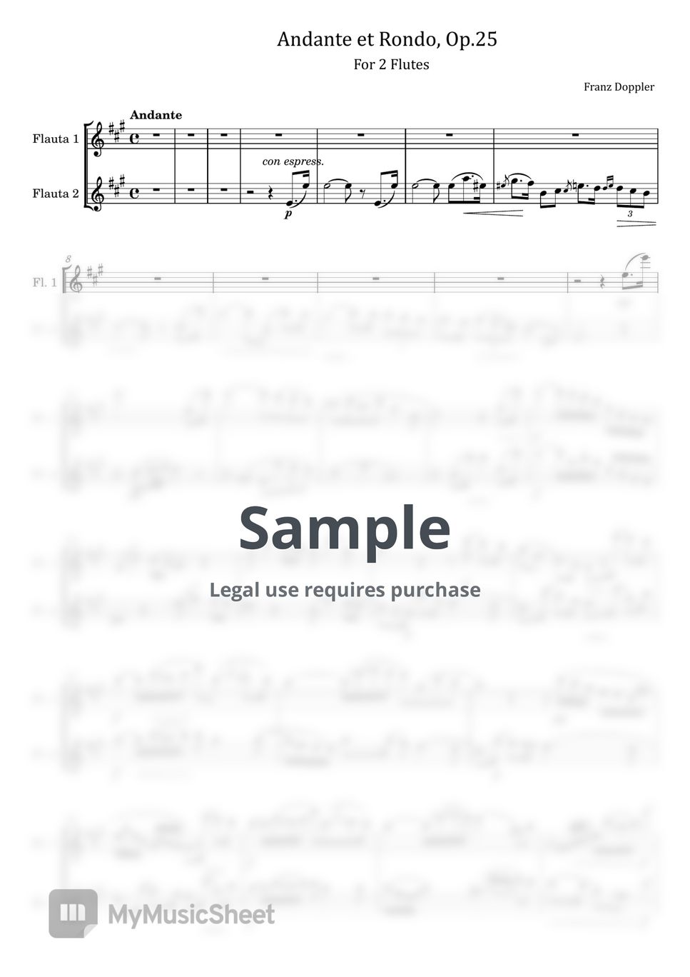 Franz Doppler - Andante et Rondo, Op.25 (Franz Doppler - For 2 Flutes ...