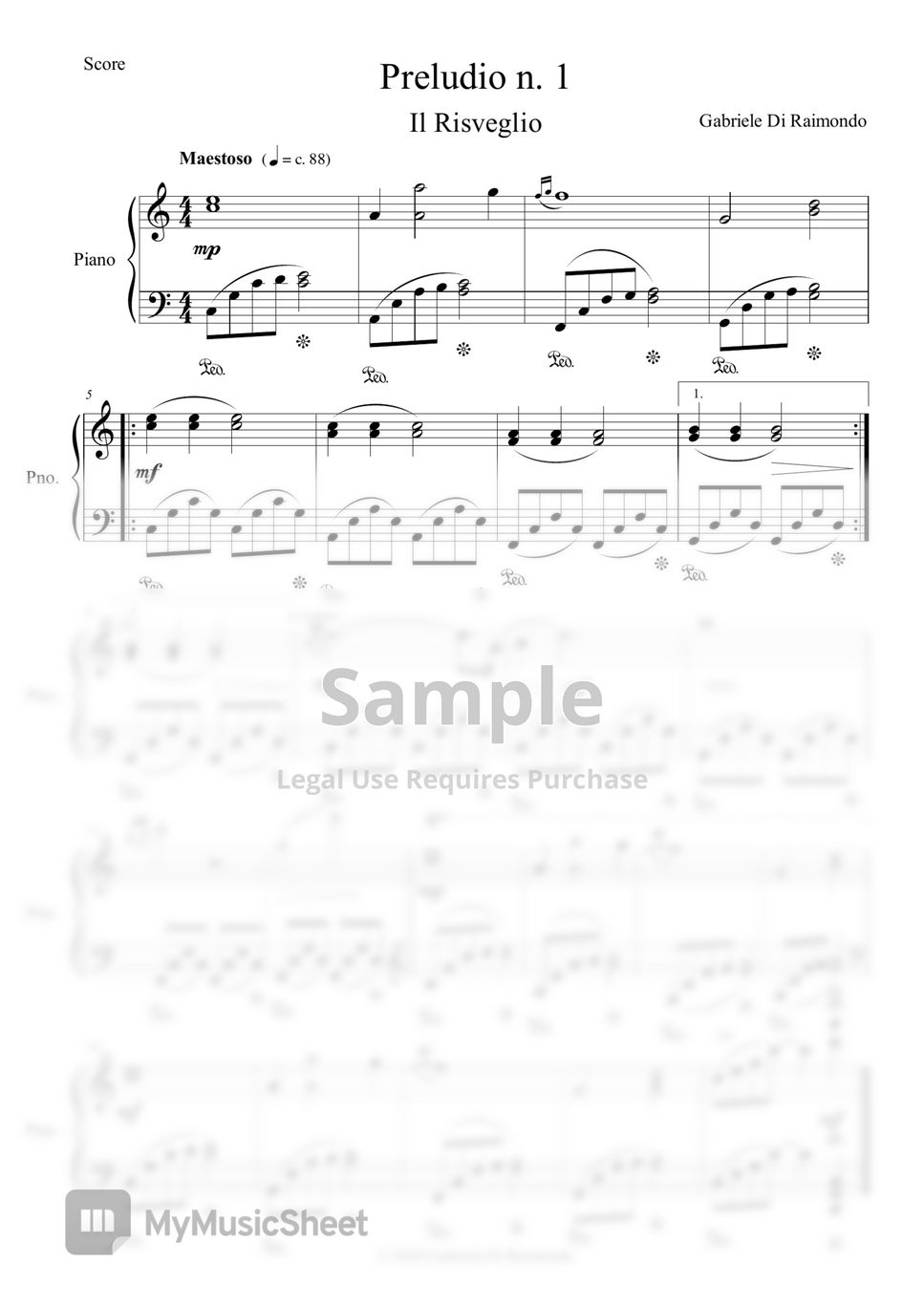 Gabriele Di Raimondo - Preludio n. 1 악보