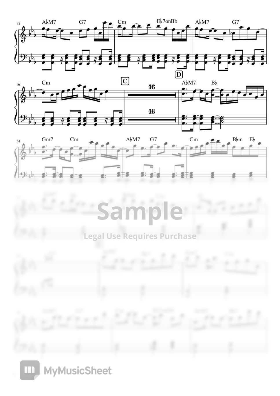 YOASOBI - 夜に駆ける(piano part) Sheet by mame