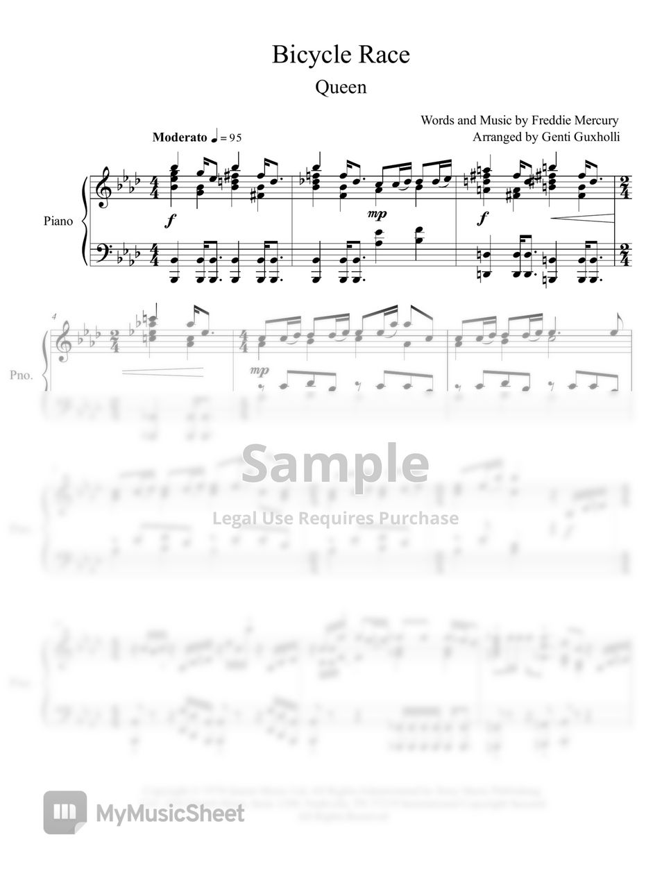 Queen - Bicycle Race Sheets by Genti Guxholli