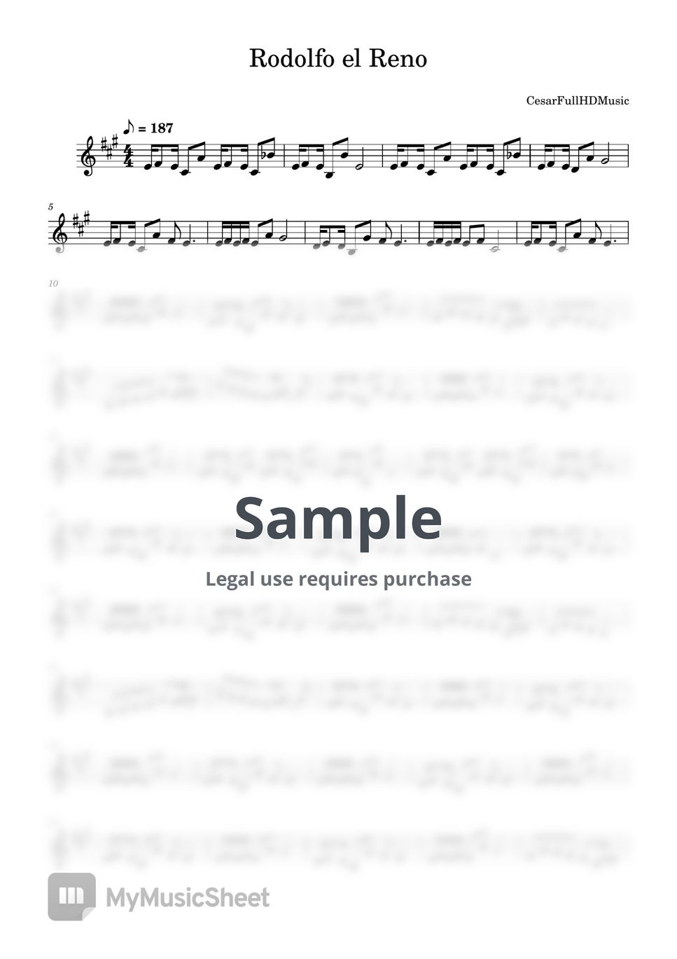 Rodolfo el Reno Sheet Music