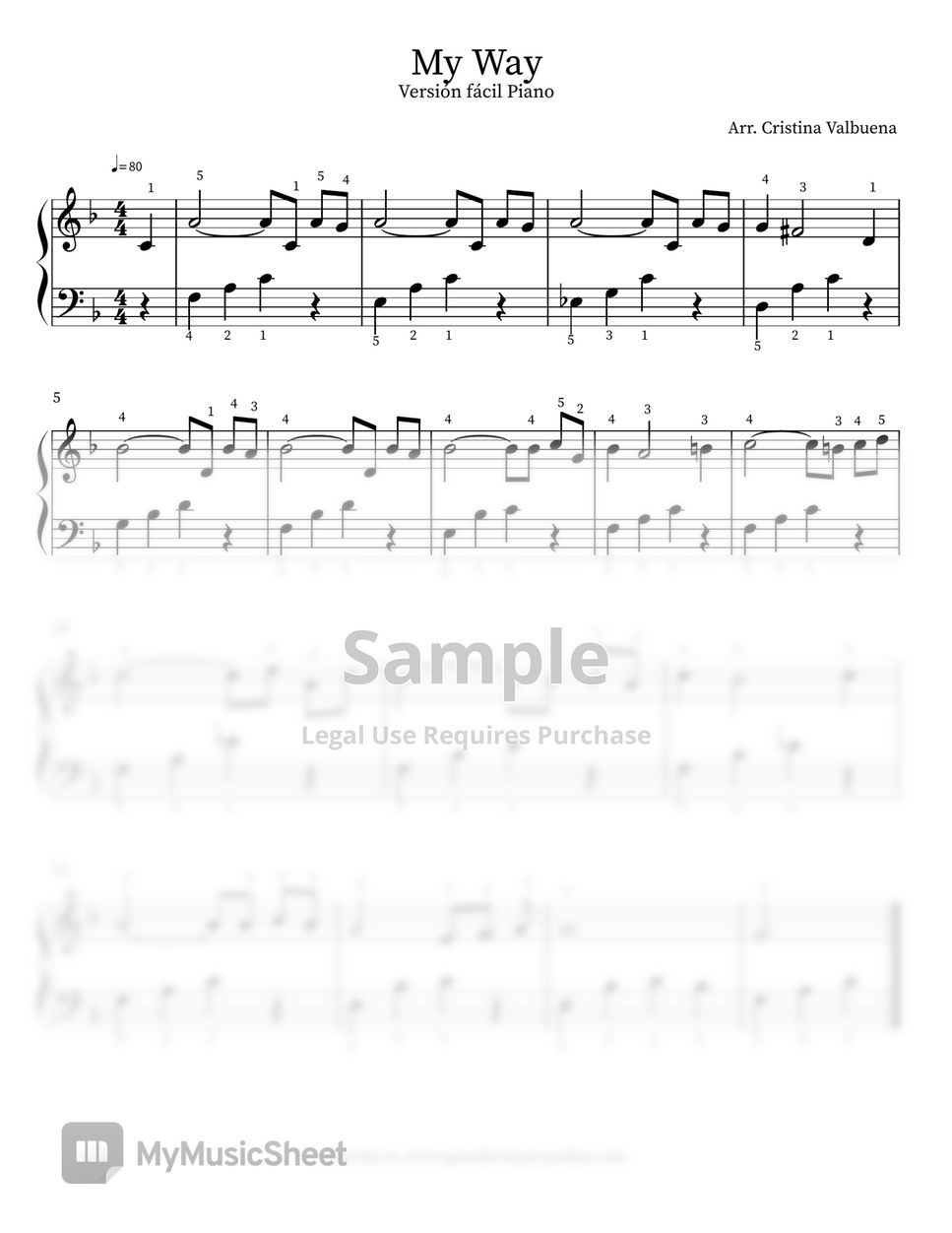 Frank Sinatra - My way Sheet Music by Cristina Valbuena