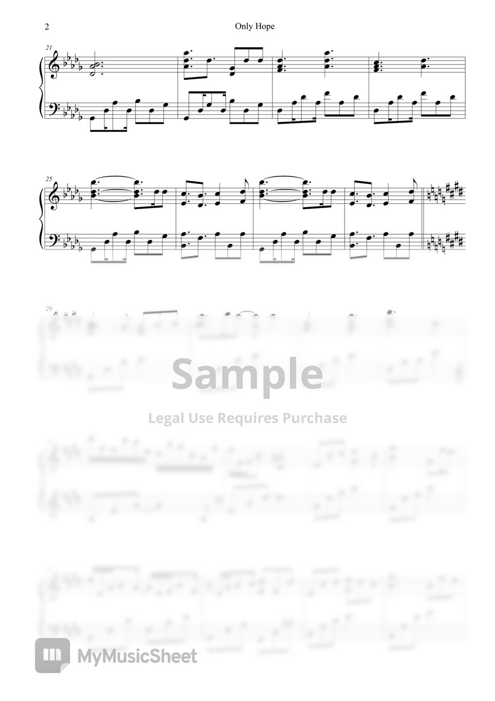Mandy Moore - Only Hope(A Walk to Remember OST) Sheet Music by sora Hong