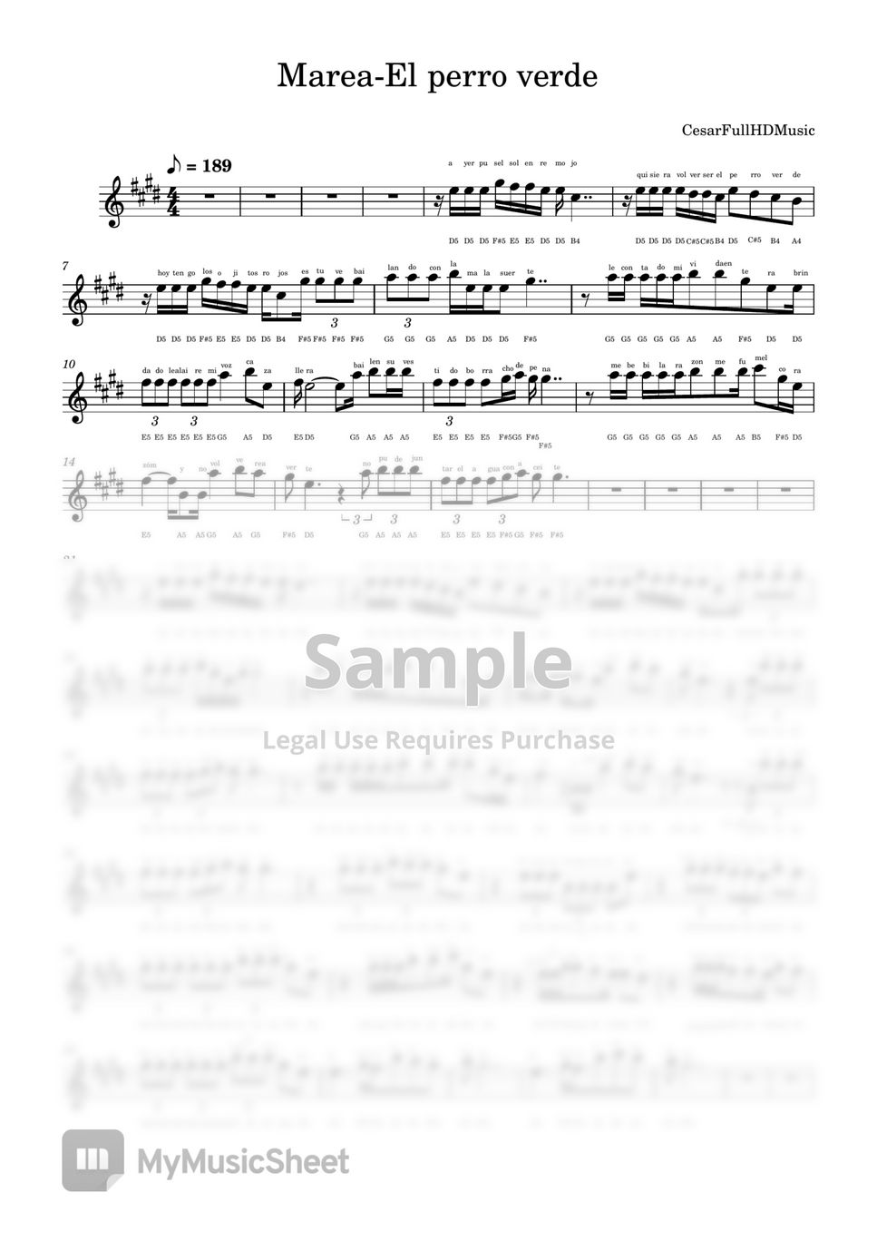 Marea - El perro verde Sheets