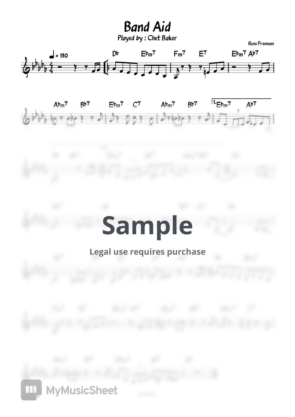 Russ Freeman - Band Aid Sheet Music by Won, Jong Hwa