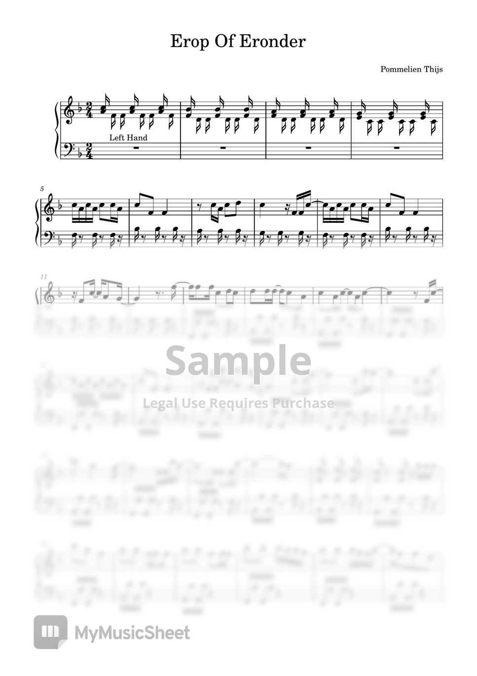 Pommelien Thijs - Erop Of Eronder Bladmuziek by All in piano