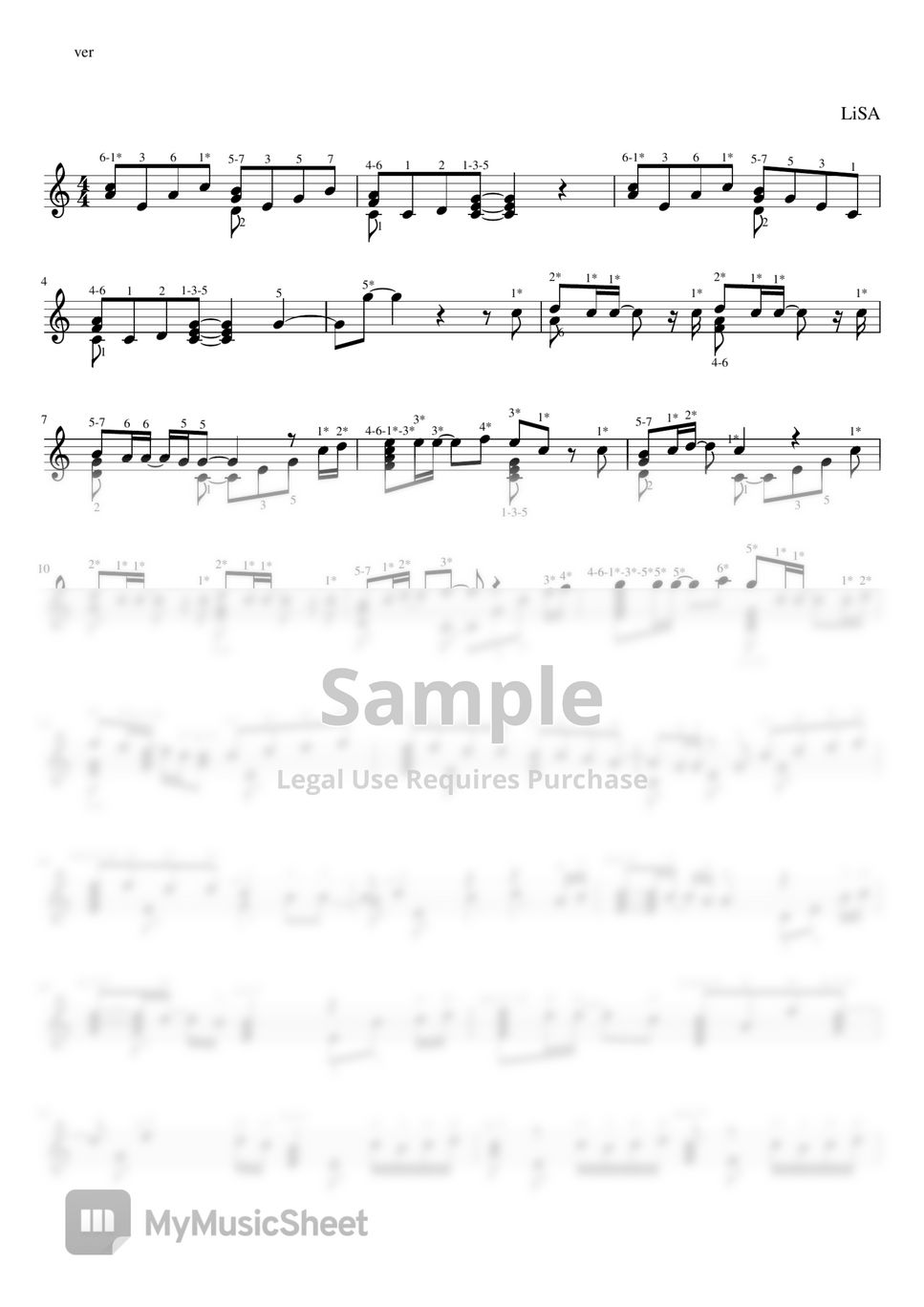 LiSA - HOMURA(number version) Sheets by Misa