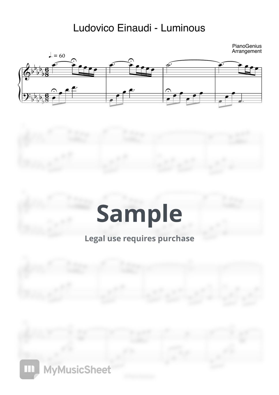 Ludovico Einaudi - Luminous Sheet Music by PianoGenius