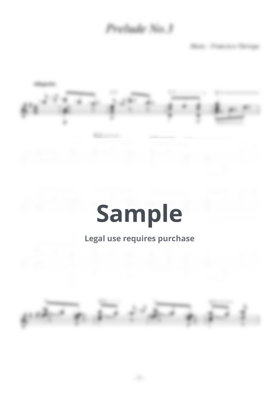 Francisco Tárrega - Prelude No.3 악보 by GEOPHONIC