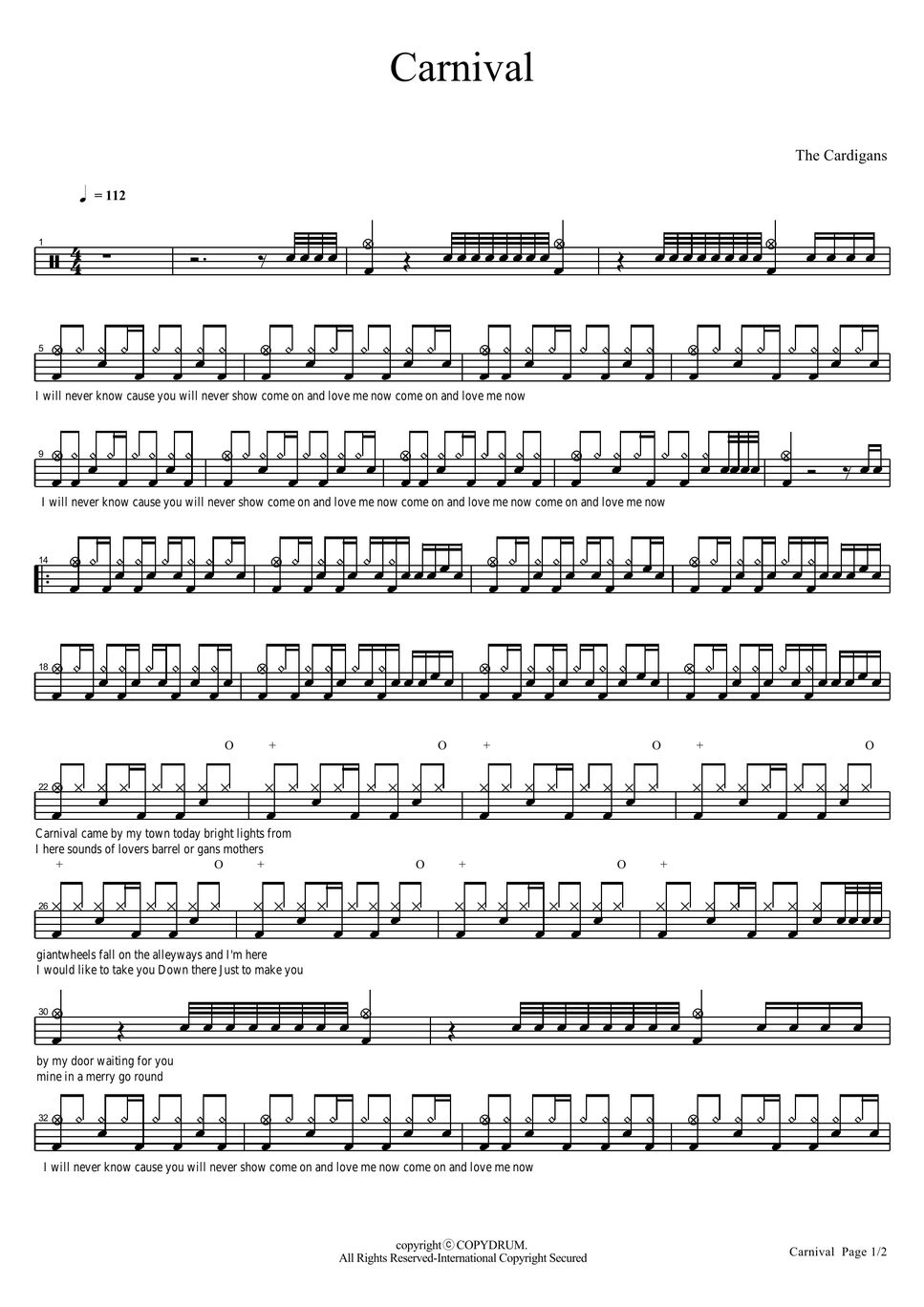 The Cardigans - Carnival Sheets by COPYDRUM