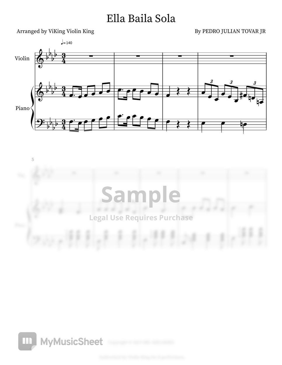 Peso Pluma - Ella Baila Sola Sheets by ViKing Violin King