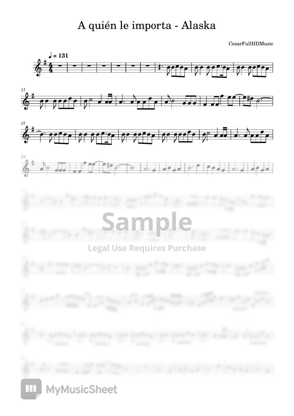 Alaska - A quién le importa Sheets