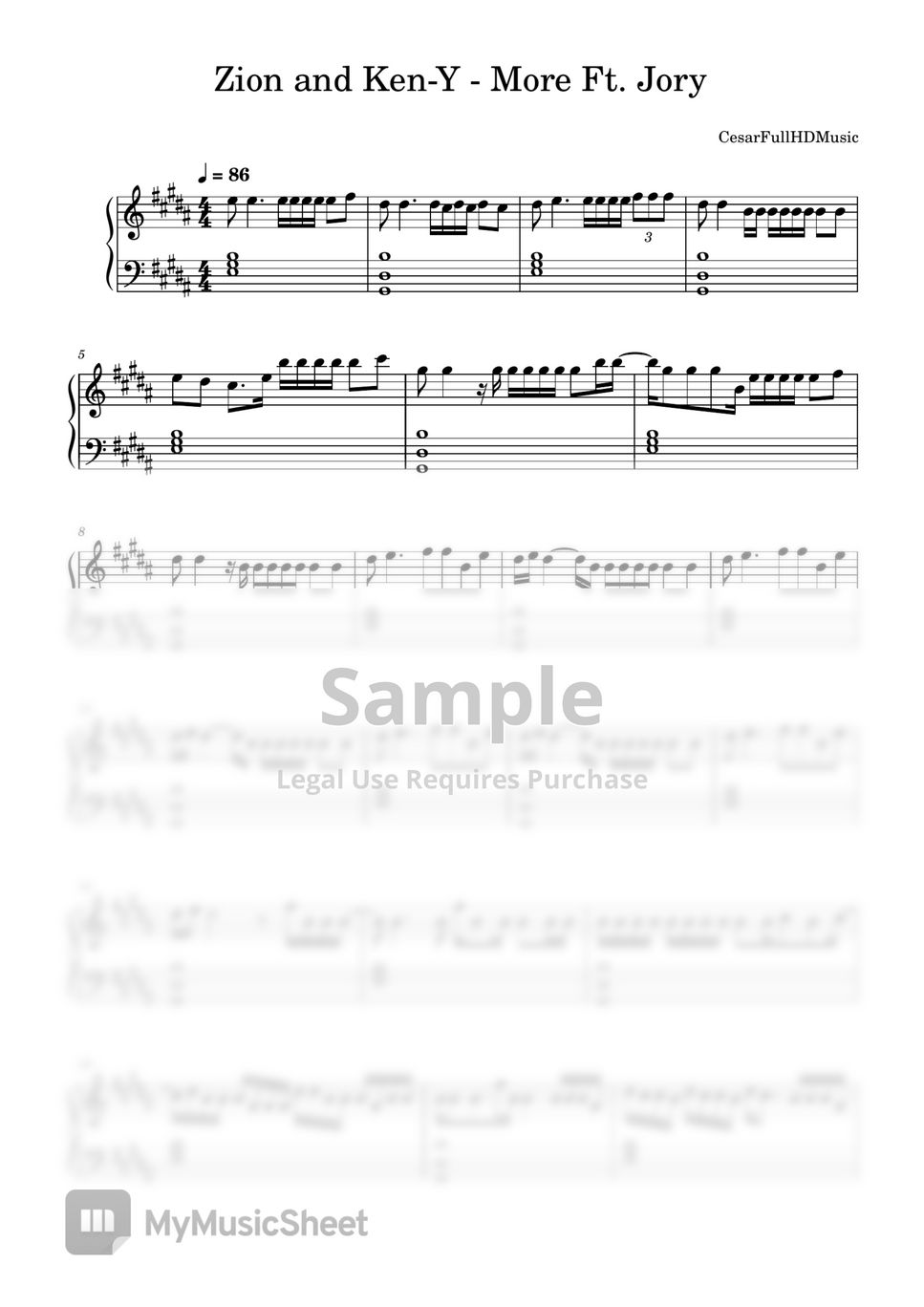 Zion and Ken-Y Ft. Jory - More Partition musicale