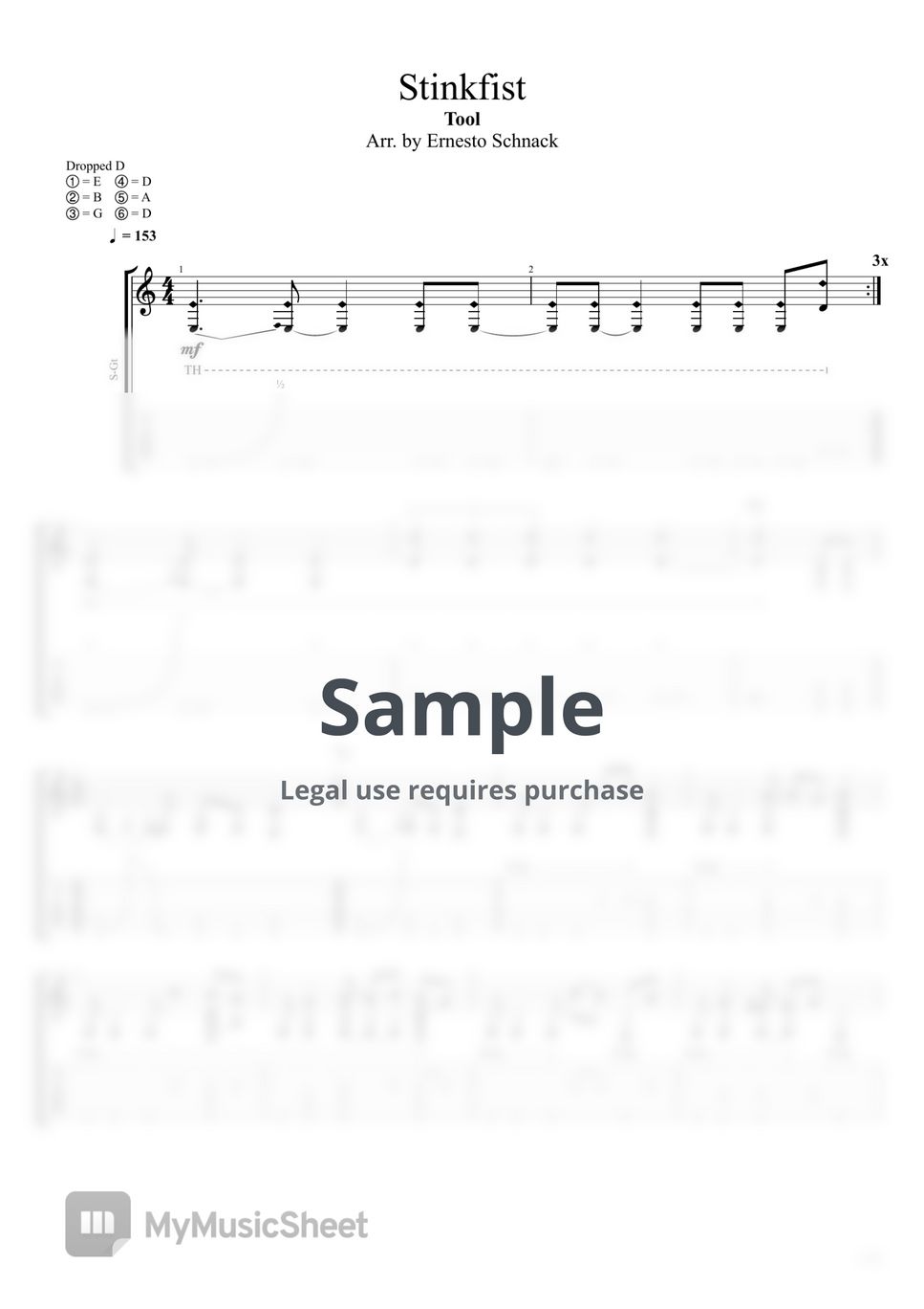 Tool - Stinkfist Tab + 1staff by eschnack