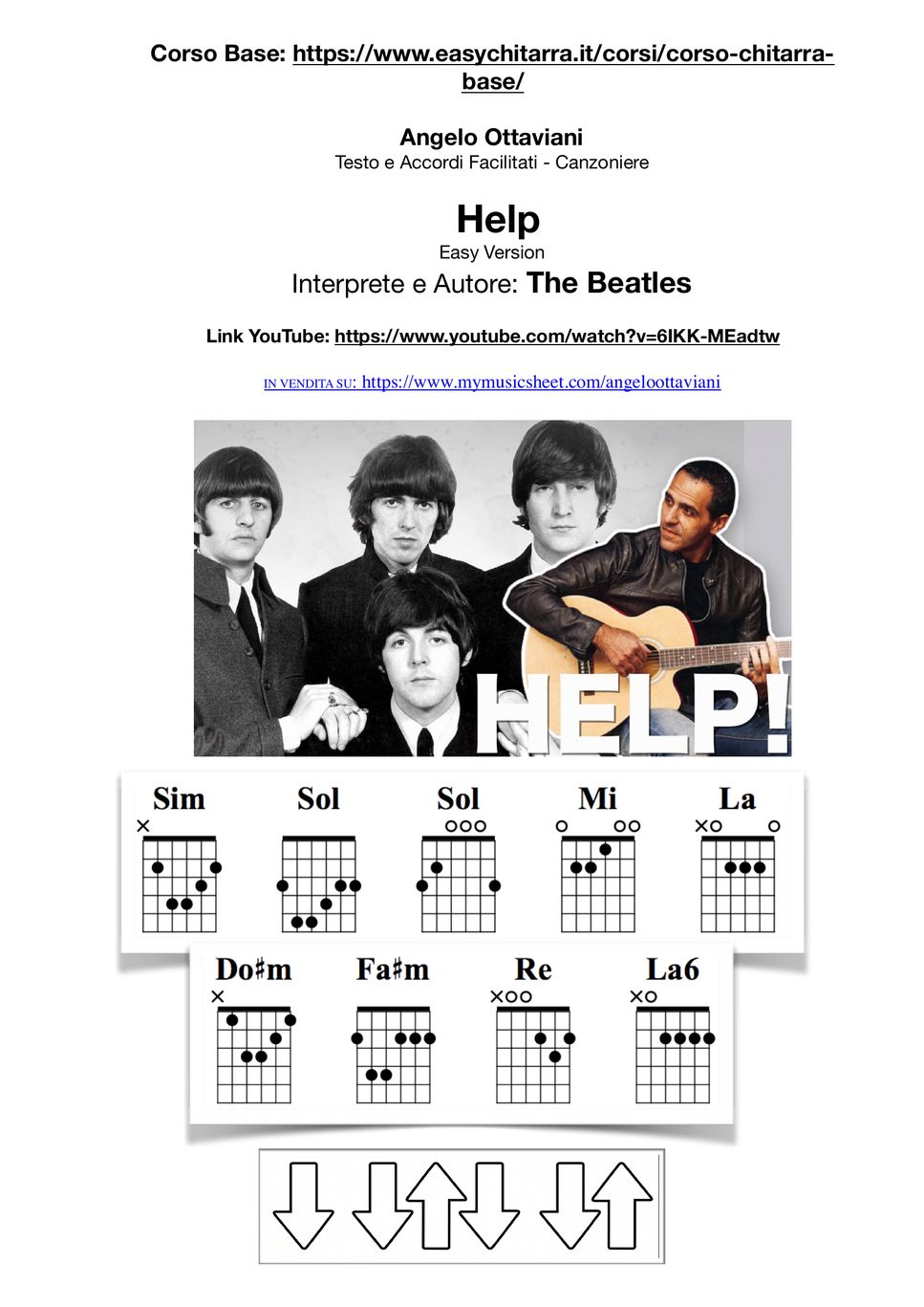 The Beatles - Help Sheet by Guitar