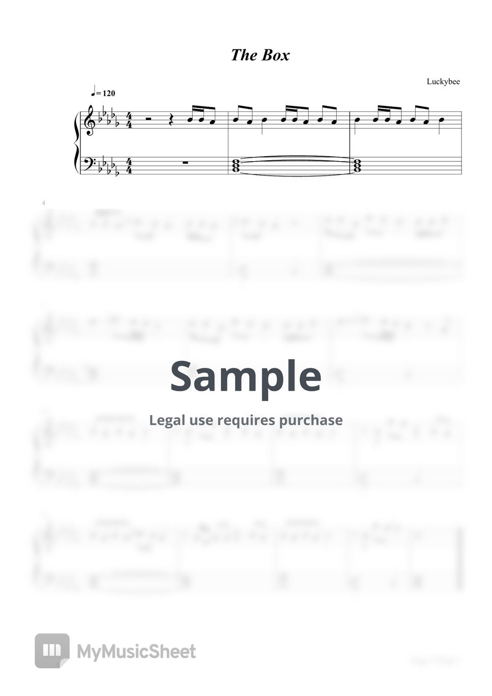 Roddy Ricch - The Box (Roddy Ricch) Sheets by Yilun