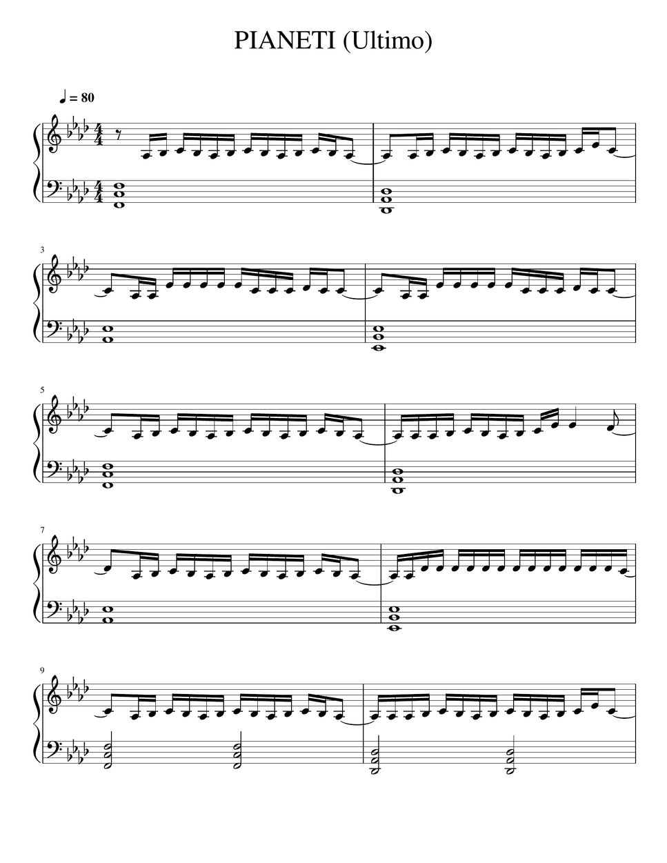 Ultimo - Pianeti Sheets by Alberto Rinaldi Piano Covers