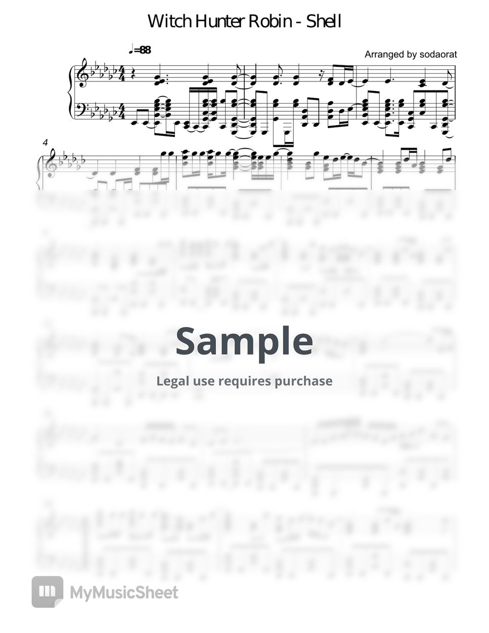 Witch Hunter Robin OST - 葉菜（Bana) - Shell โน้ตเพลง by sodaorat