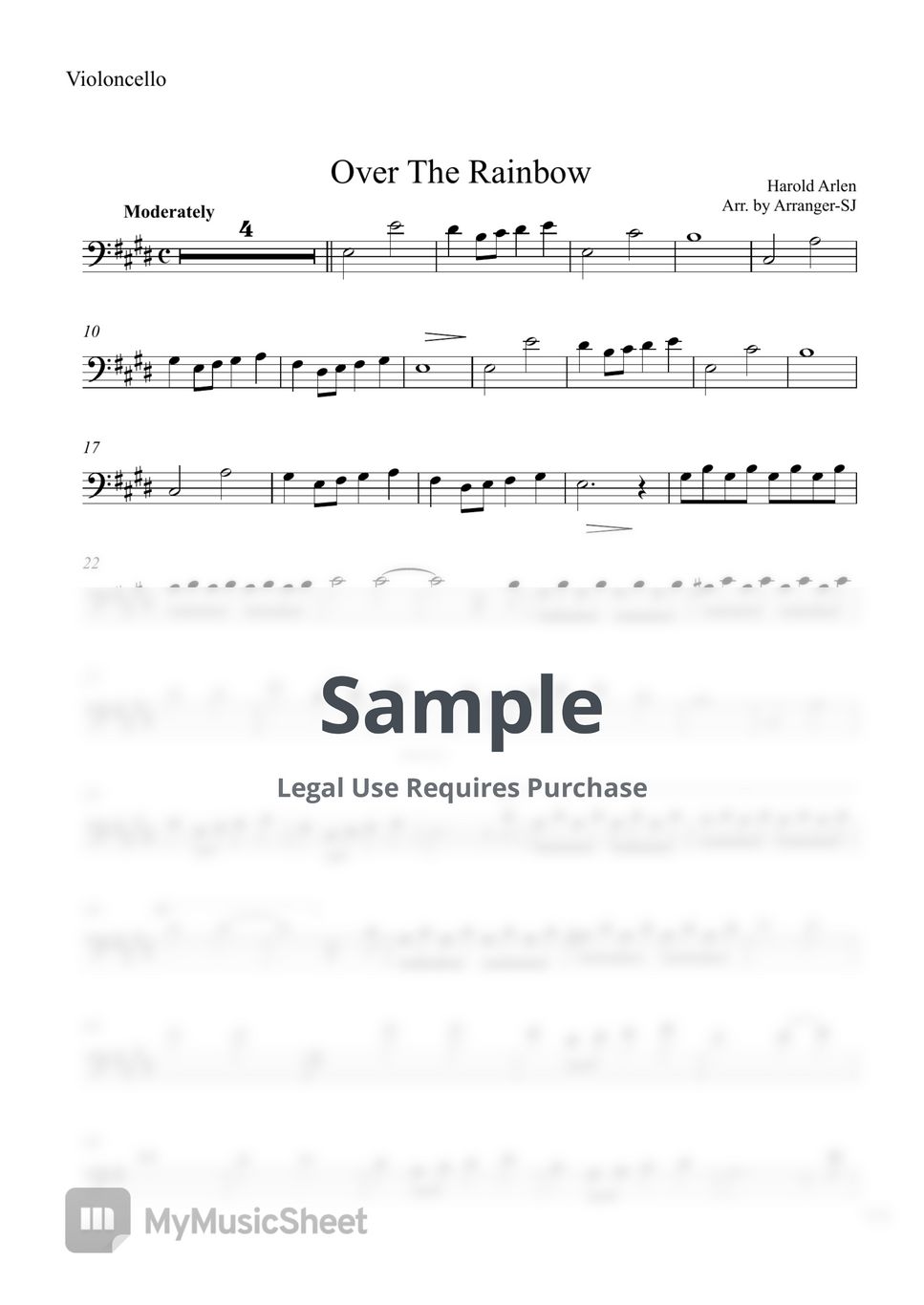 Harold Arlen - Over The Rainbow-오즈의 마법사 OST. 樂譜 by Arranger-SJ