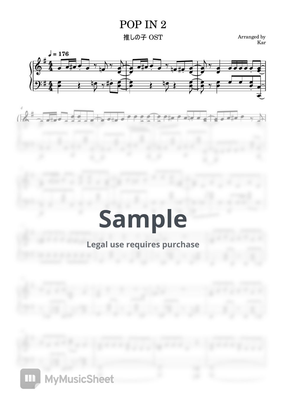 B小町 - POP IN 2 (推しの子 OST) 악보 by Kar