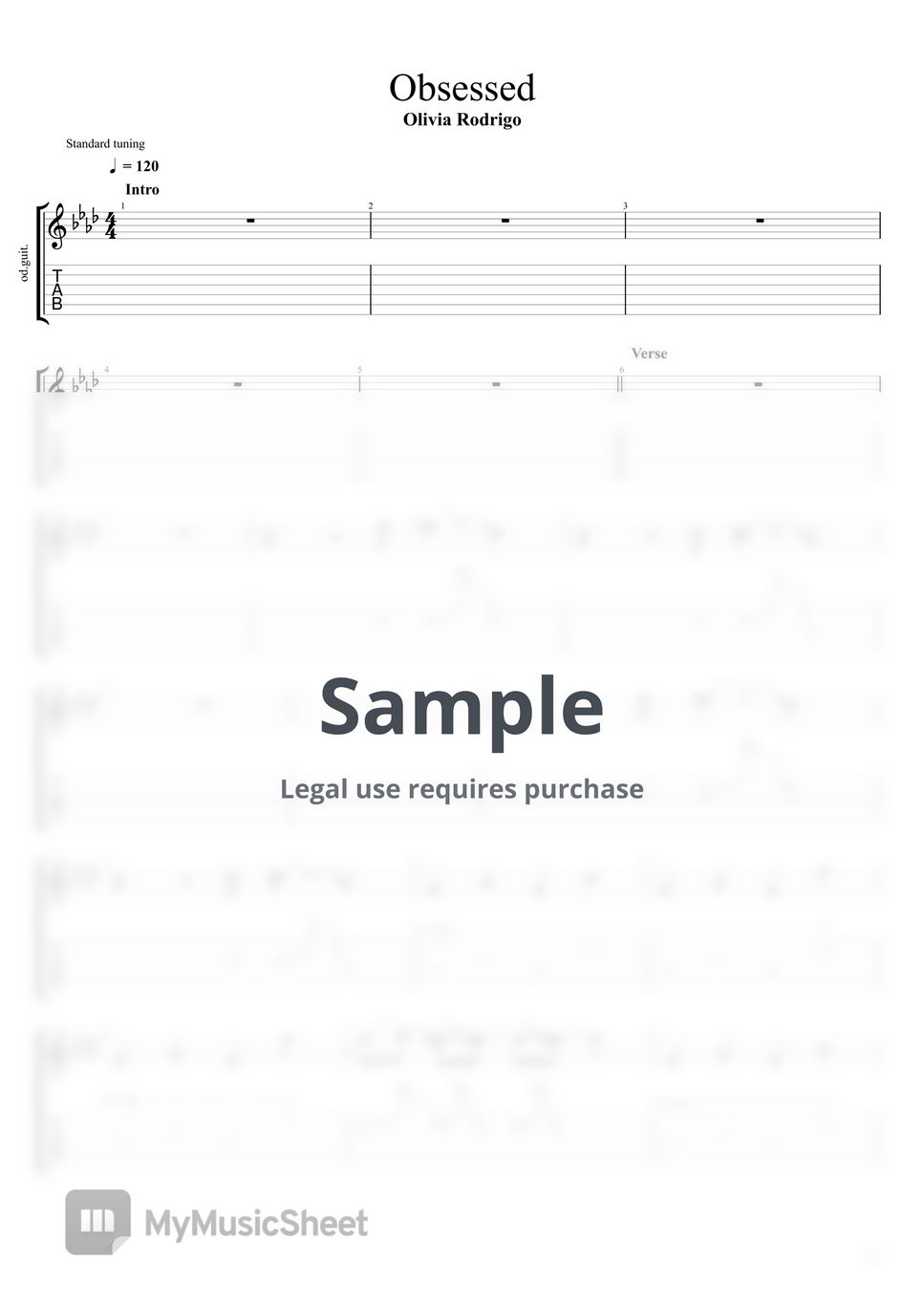 Olivia Rodrigo - Obsessed Sheets by Ryo Higuchi