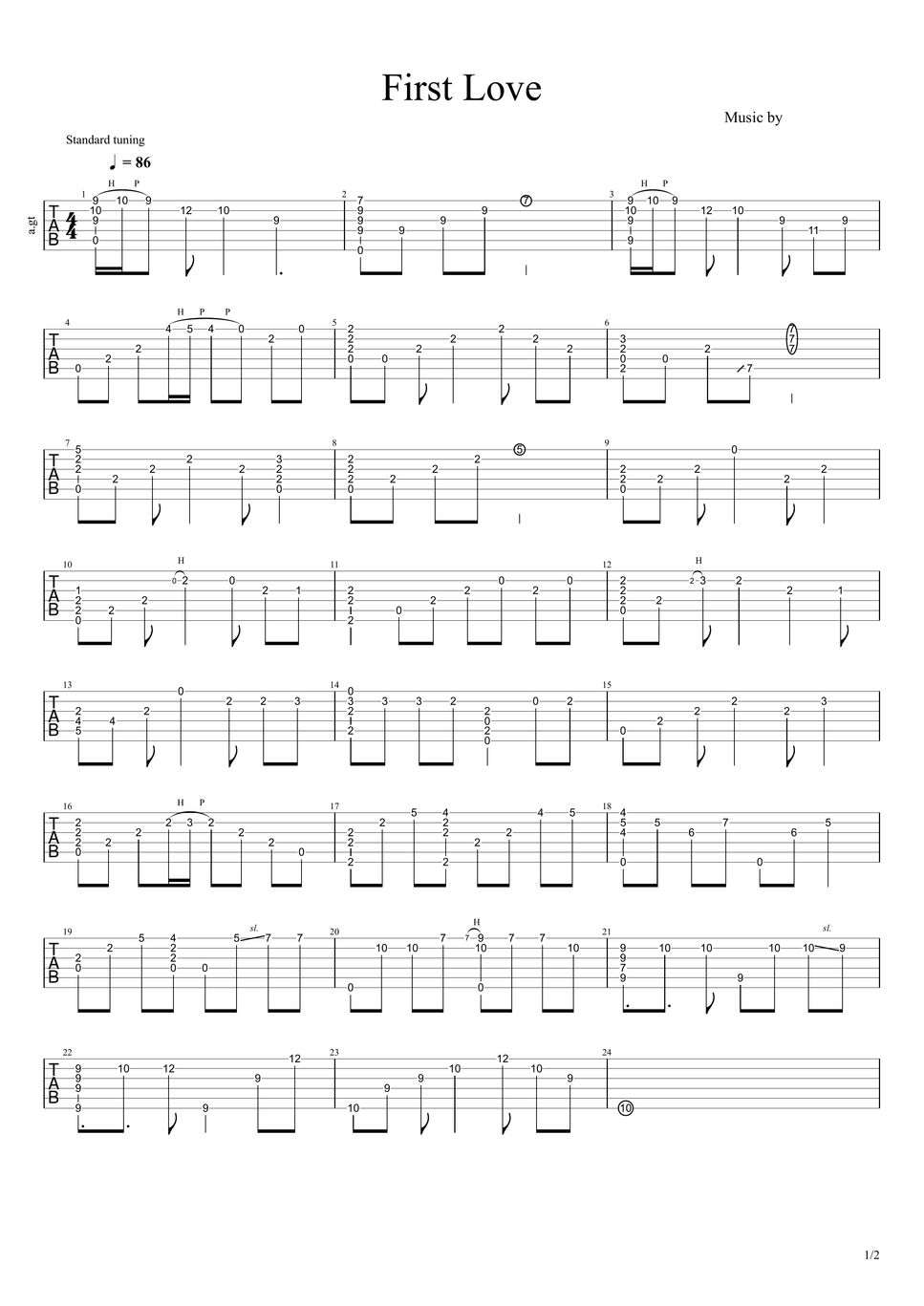 宇多田ヒカル - First Love TAB by Shin Izumi