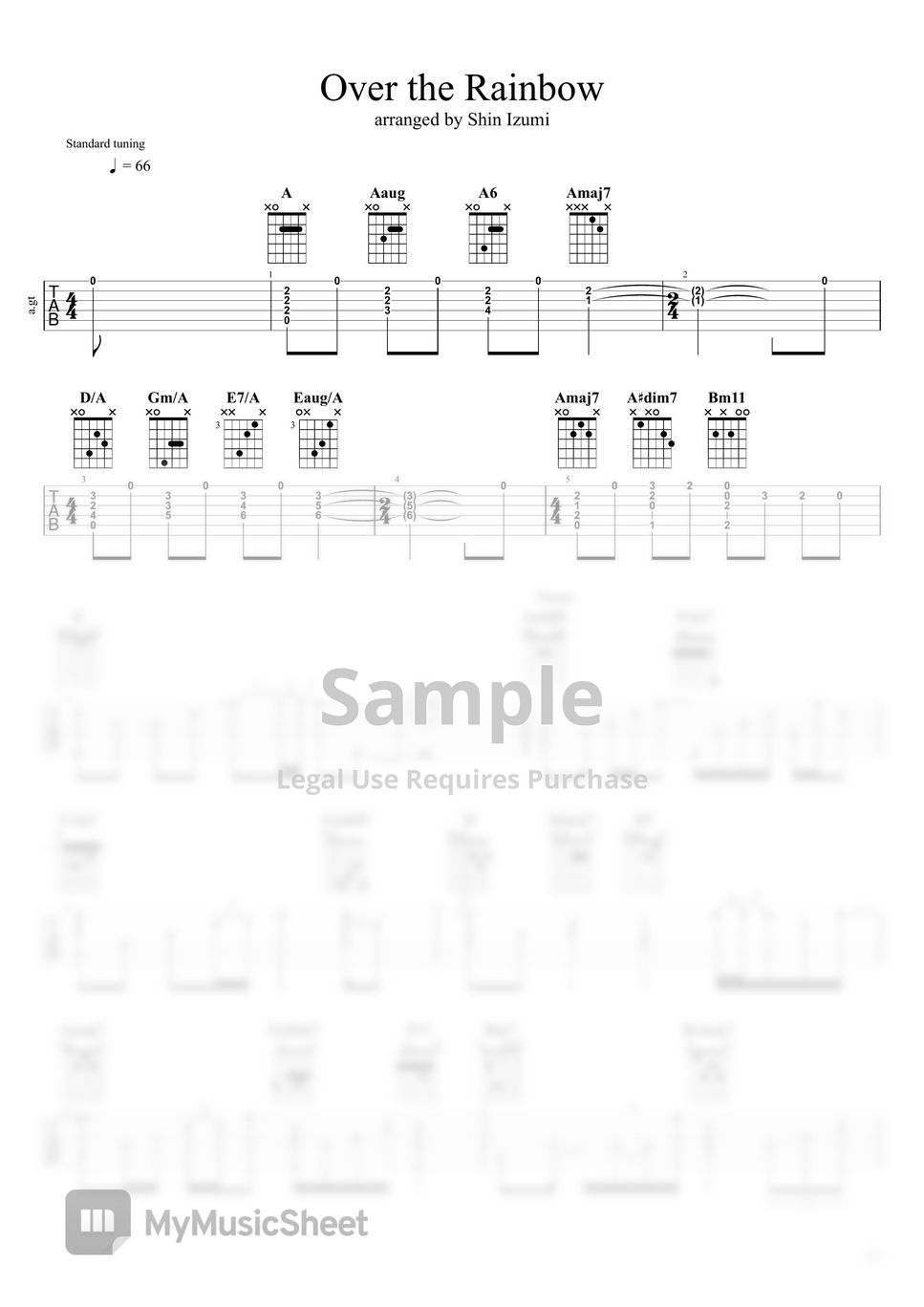 Harold Arlen - Over the Rainbow 악보 by Shin Izumi