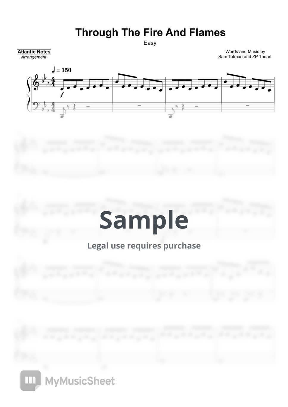 DragonForce - Through the Fire and Flames Piano Sheet Music PDF ...