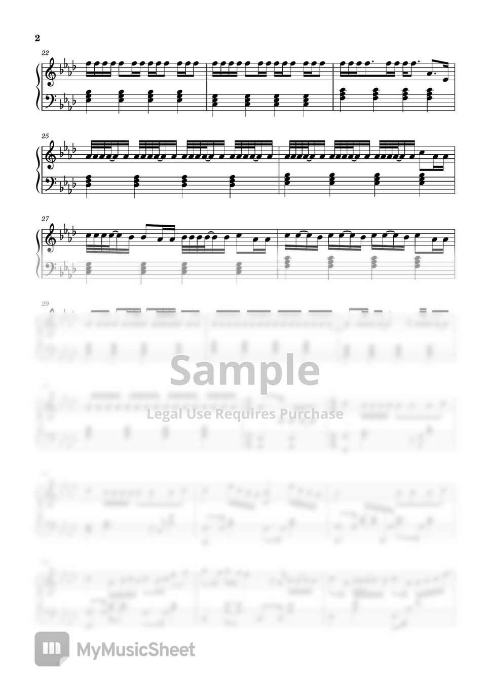 青春有你 - 后退 Sheet Music by Rhindy