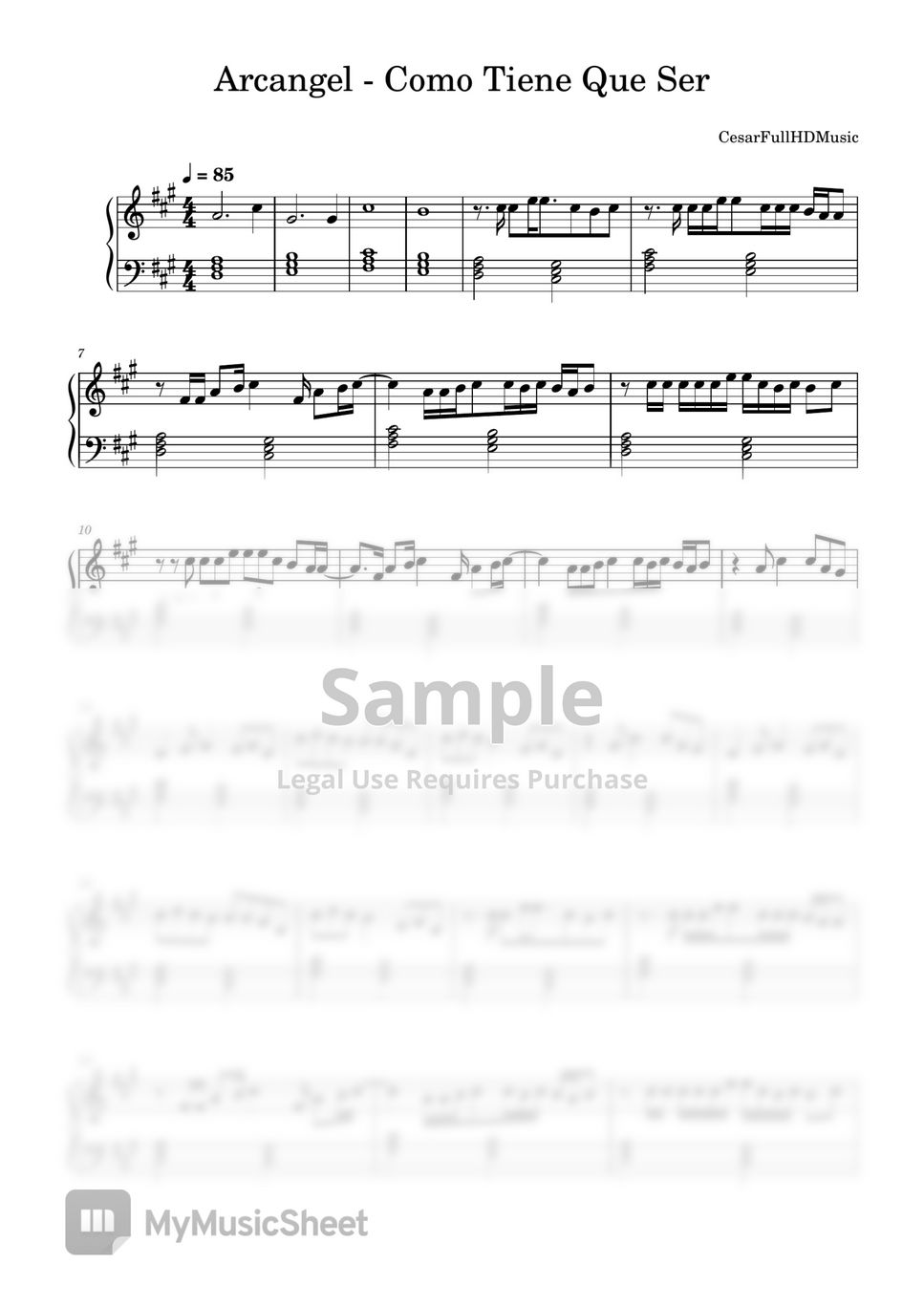Arcangel - Como Tiene Que Ser Sheets