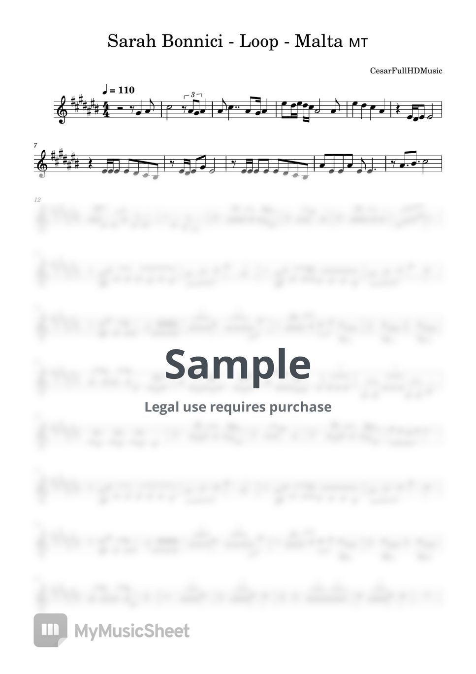 Sarah Bonnici - Loop | Malta 🇲🇹 | Eurovision 2024 Sheets