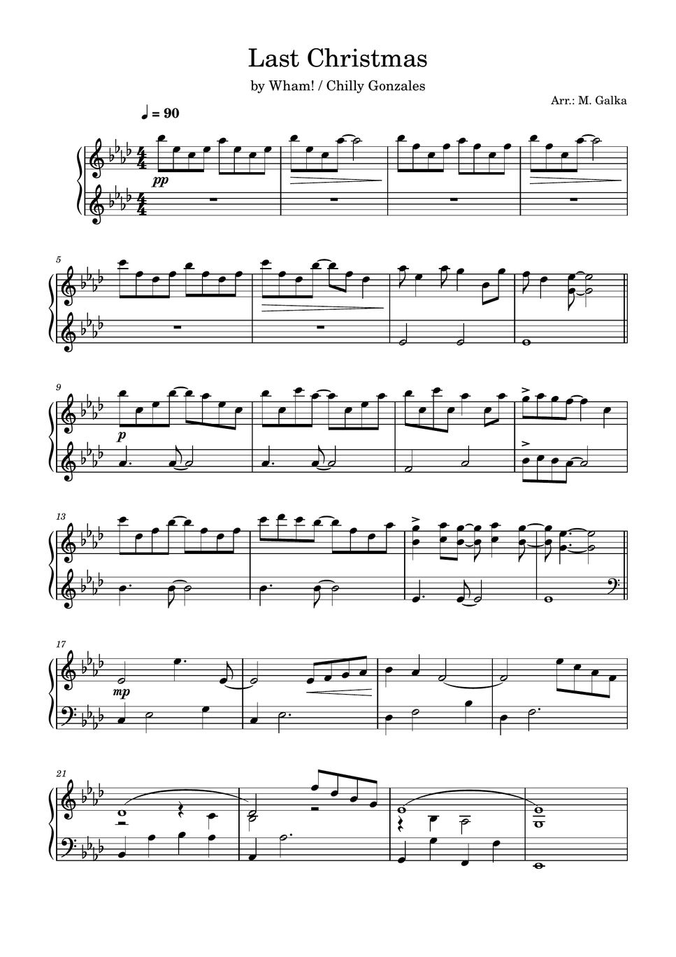 Wham - Last Christmas Sheet by M. Galka
