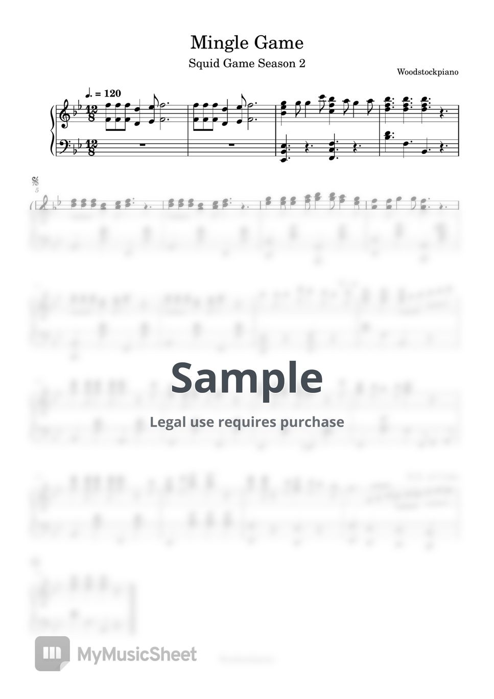 Squid Game Season 2 - Mingle Game Sheet Music by Woodstockpiano