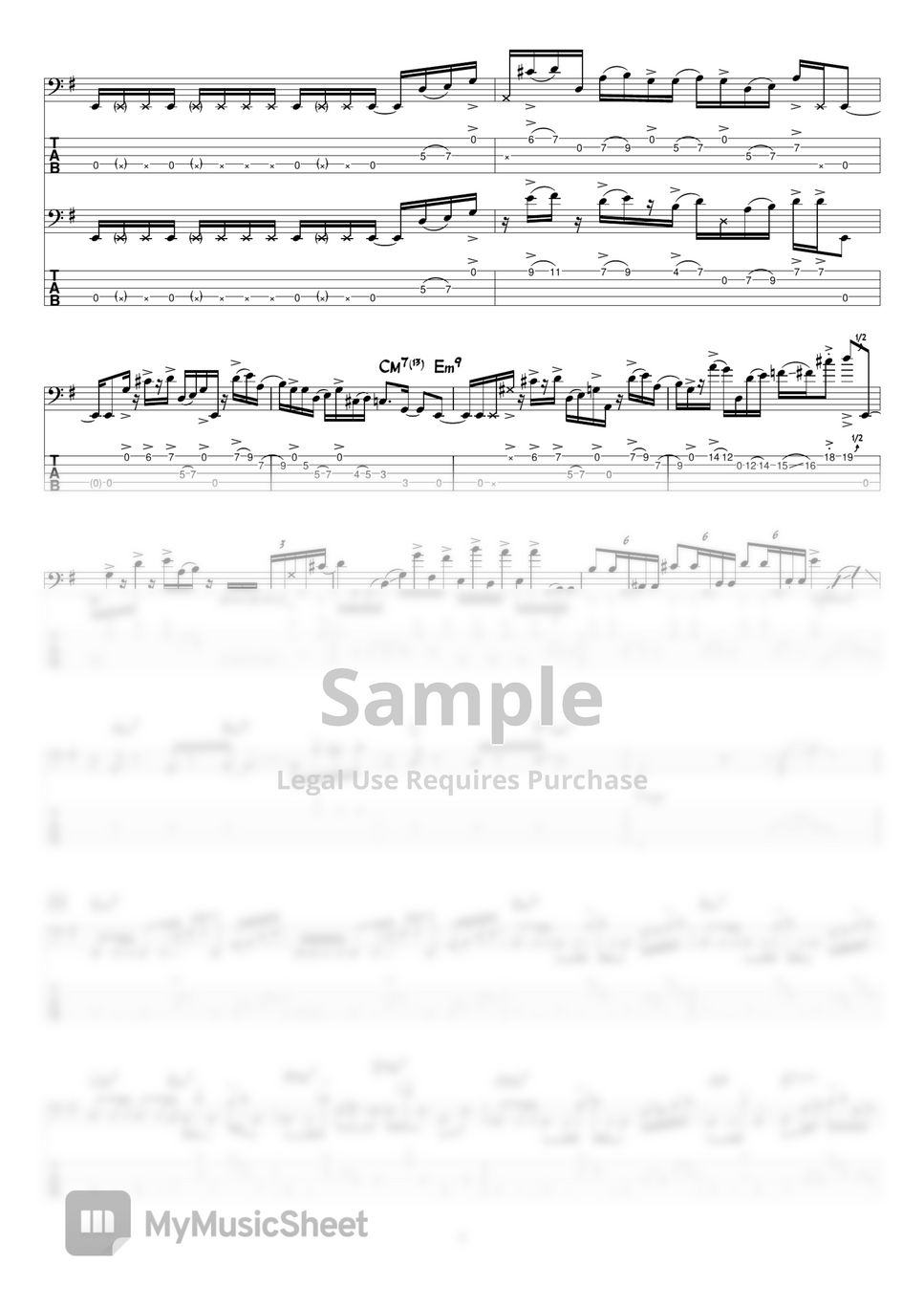 T-Square - Explorer (베이스 타브 악보입니다.) TAB+1 Staff by 이원재